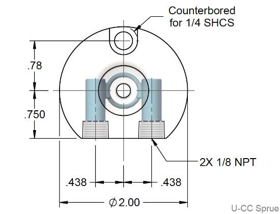 PCS Company - Conformal Cooled Sprue Bushing U Series - Dia 3/4"