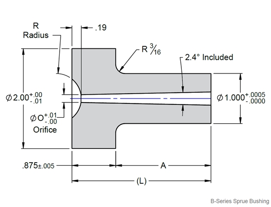 PCS Company - Sprue Bushing B Series - 1/2" Radius