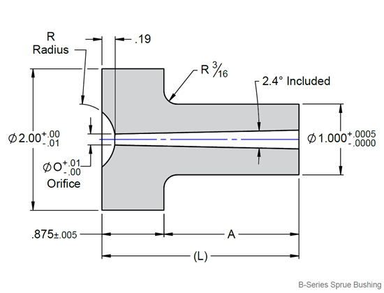 PCS Company - Sprue Bushing B Series - 3/4" Radius