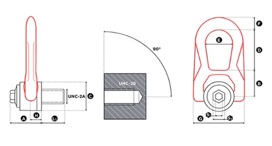 PCS Company - Codipro DSR Double Swivel Hoist Ring - Inch
