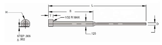 PCS Company - Hardened Throughout Step Pins - D-Head
