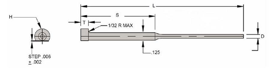 PCS Company - Hardened Throughout Step Pins - D-Head
