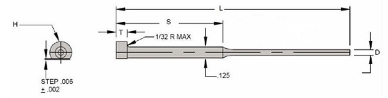 PCS Company - Hardened Throughout Step Pins - D-Head