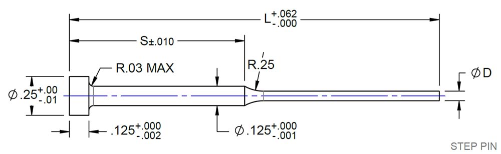 PCS Company - Hardened Throughout Step Pins