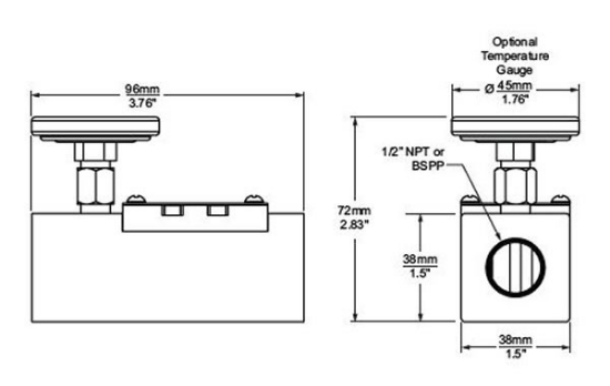 PCS Company - Smartflow® 1/2" Pressurized Hot Water Flowmeter