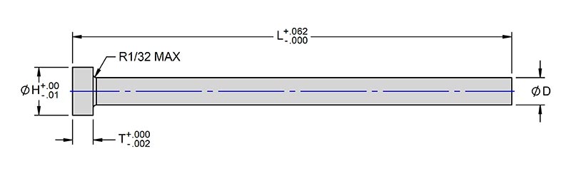 PCS Company - Nitrided Ejector Pins - Oversize