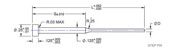 PCS Company - Hardened Throughout Step Pins - Oversized